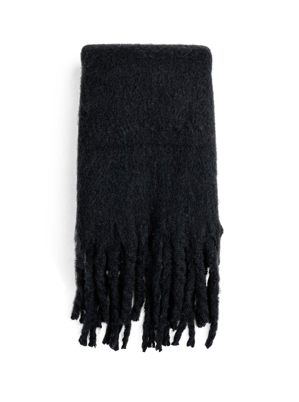 Oversized Chunky Soft Blanket Scarf in Black Black